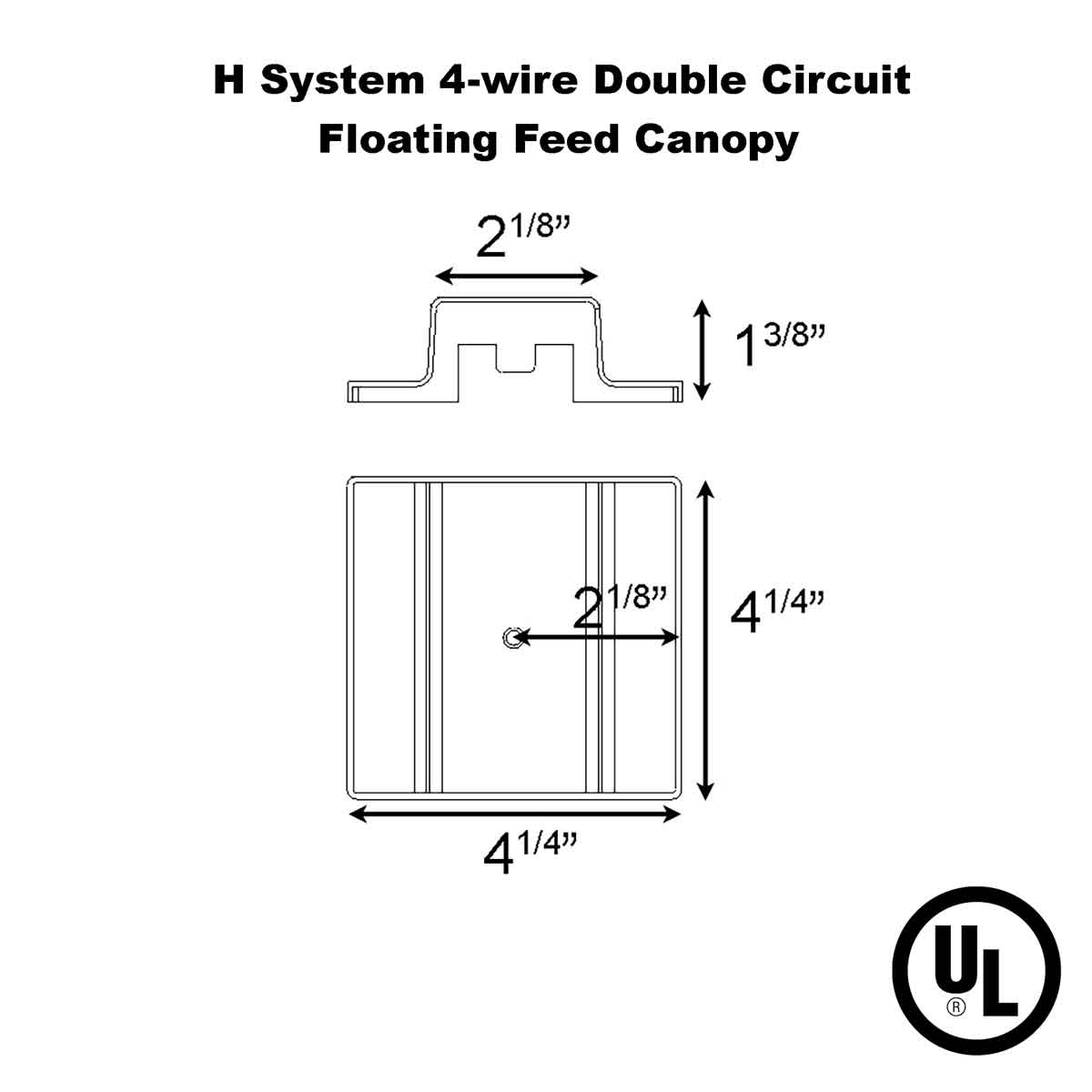 Floating feed canopy for double circuit straight track.